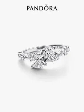 Pandora | Jewelry | Pandora Sparkling Overlapping Band Ring | Poshmark